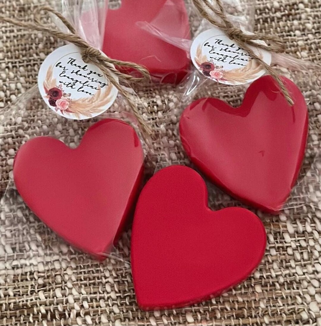 Red Heart Soap Favors - Bridal Shower Gift for Guests in Bulk Wedding ...