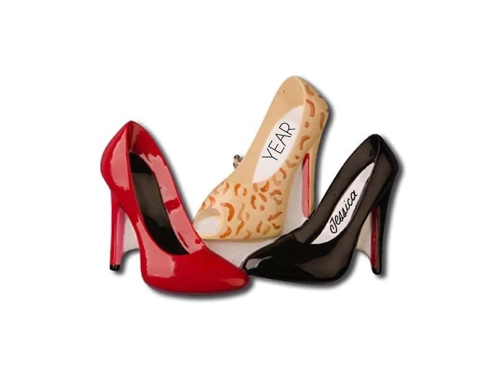 Red Stiletto Pumps Heels Ceramic Ornament, Faux Stained Glass, Shoe ...