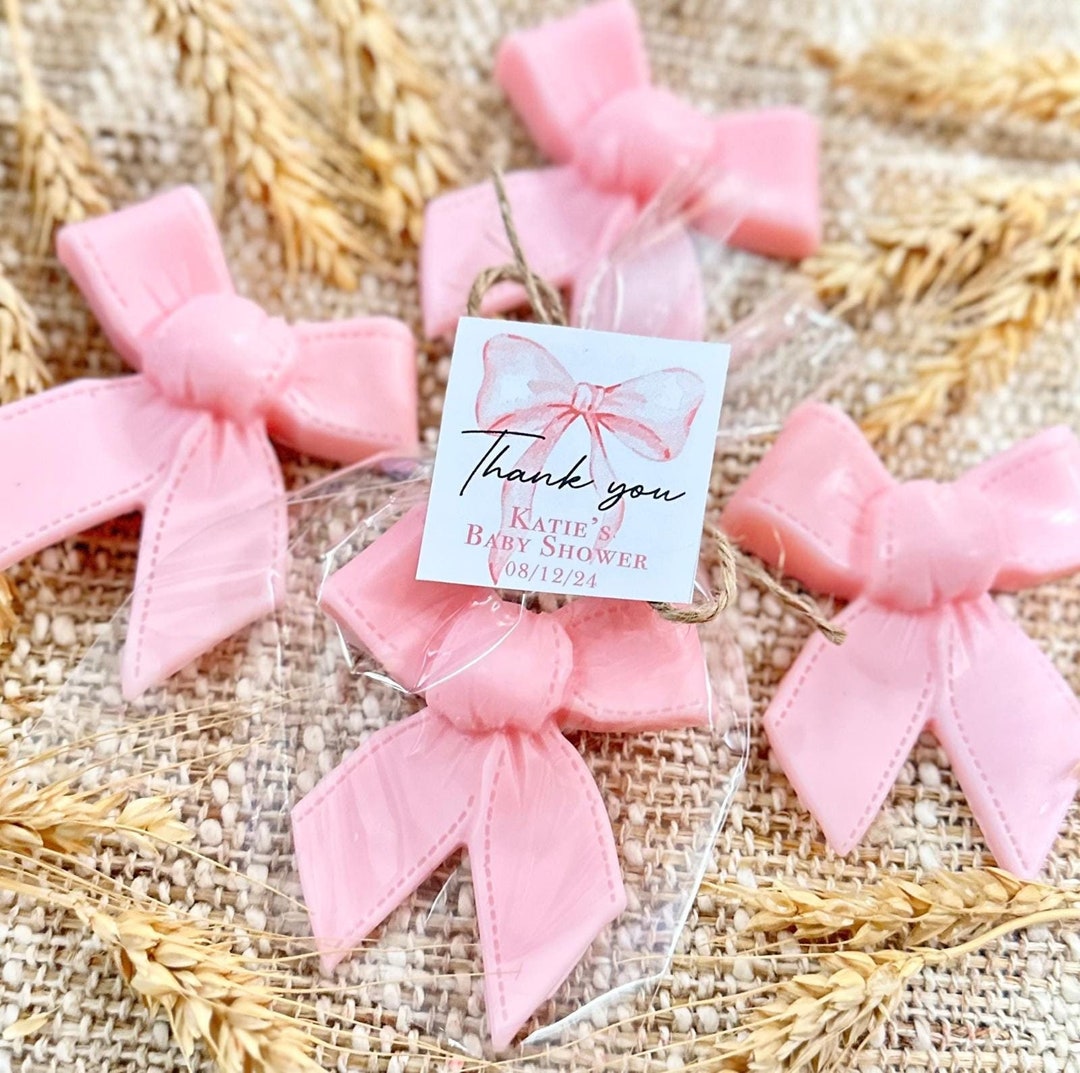 Pink Bow Soap Favors - Baby Shower Girl Decor, She's Tying the Knot ...