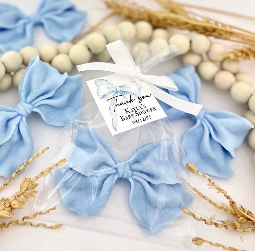 Blue Bow Soap Favors - Bridal Shower Party, Wedding Bachelorette, Baby ...