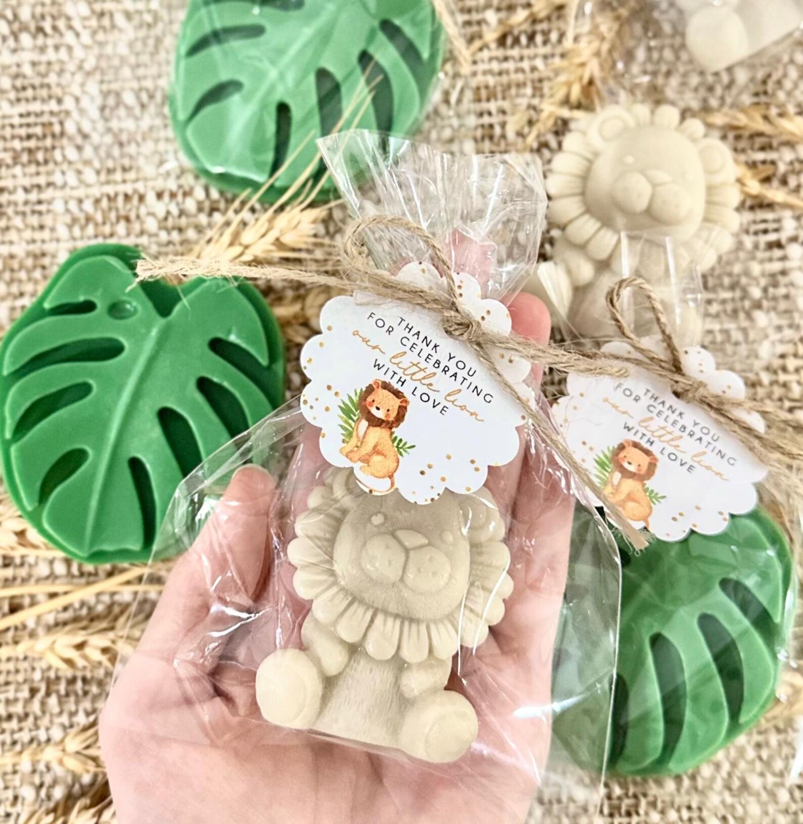 Lion and Leaf Soaps Safari Baby Shower Favors, Boy Girl Wild One 1st ...