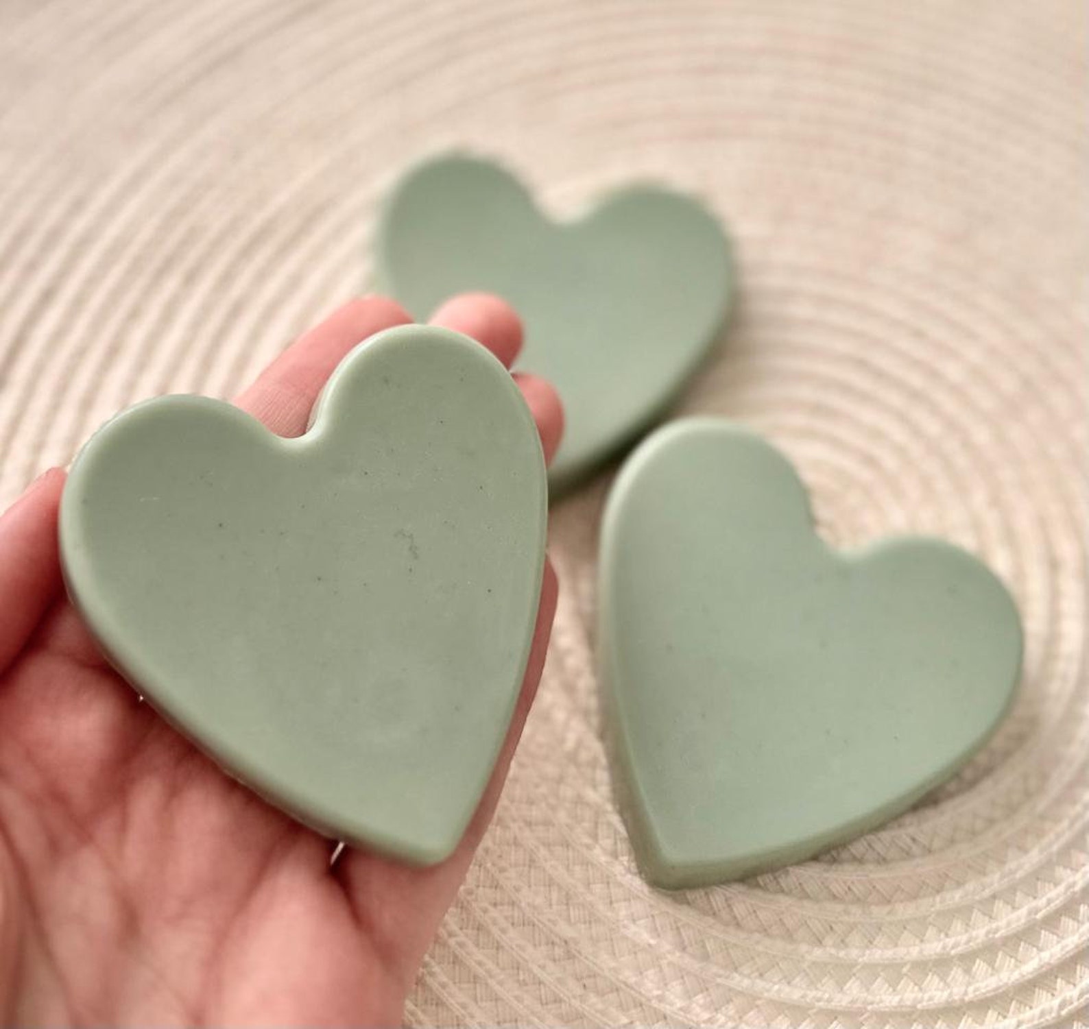 Sage Green Heart Soap Favors Wedding Bridal Shower Simple Minimal ...