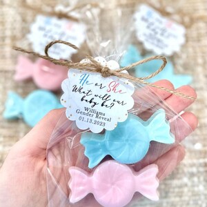 Gender Reveal SOAP Favors - He or She What Will Our Baby Be Gift for ...