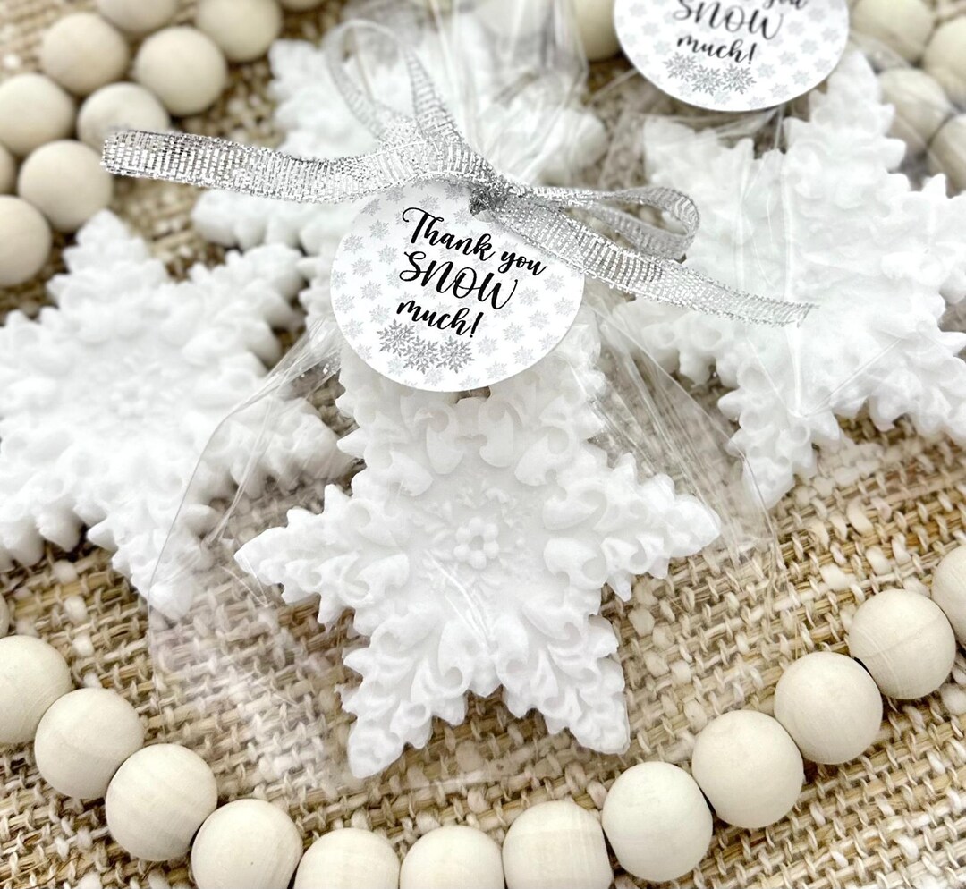 Snowflake Soap Favors - Winter Christmas Party Bulk Guest Thank You ...