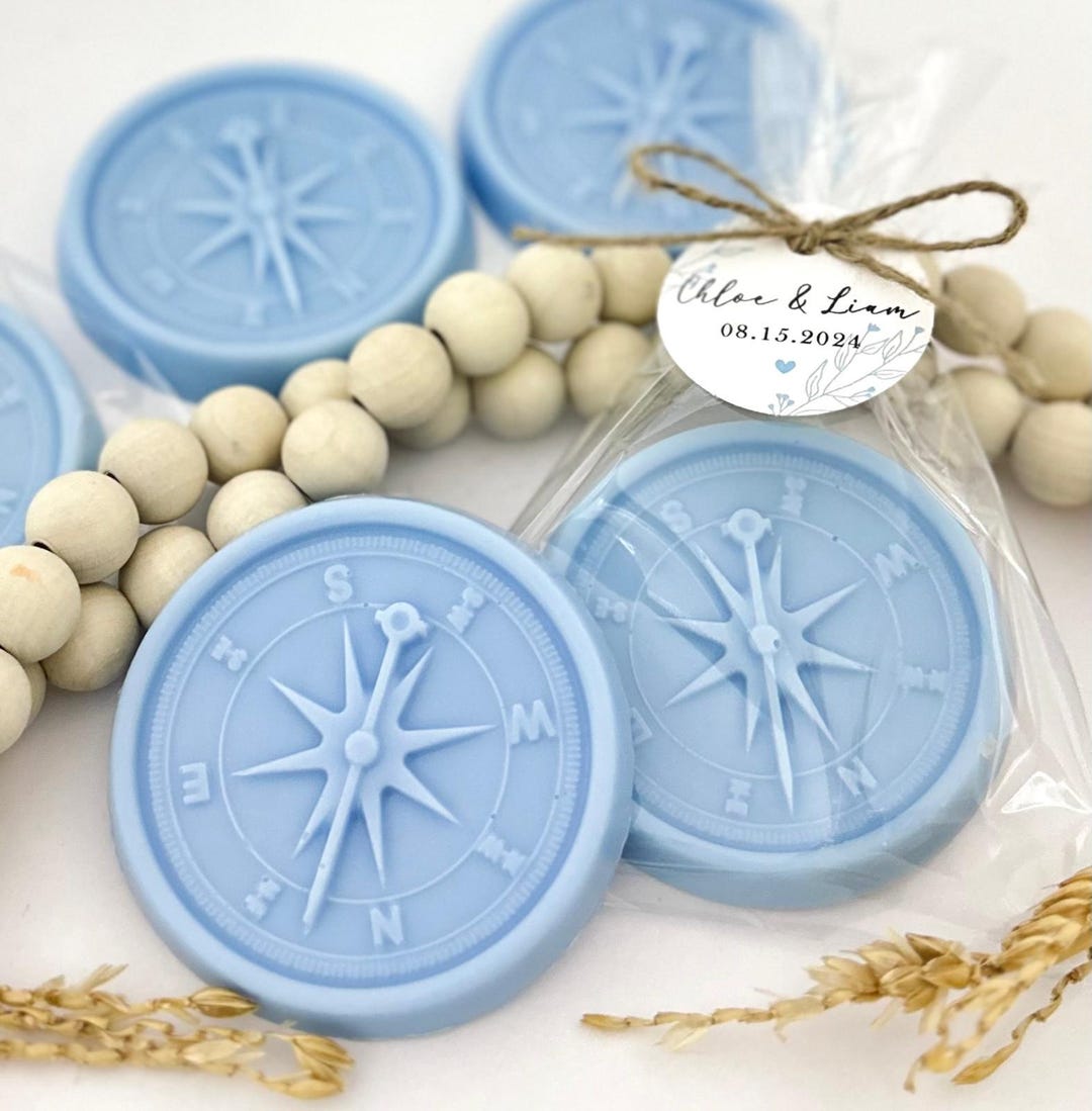 Blue Compass Soap Favors - Travel Party Decor Adventure Awaits Boy Baby ...