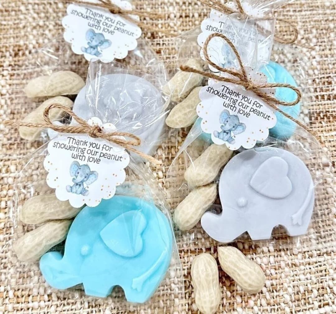 Elephant Peanut SOAPS - Baby Shower Favors, Boy Decorations, Party ...