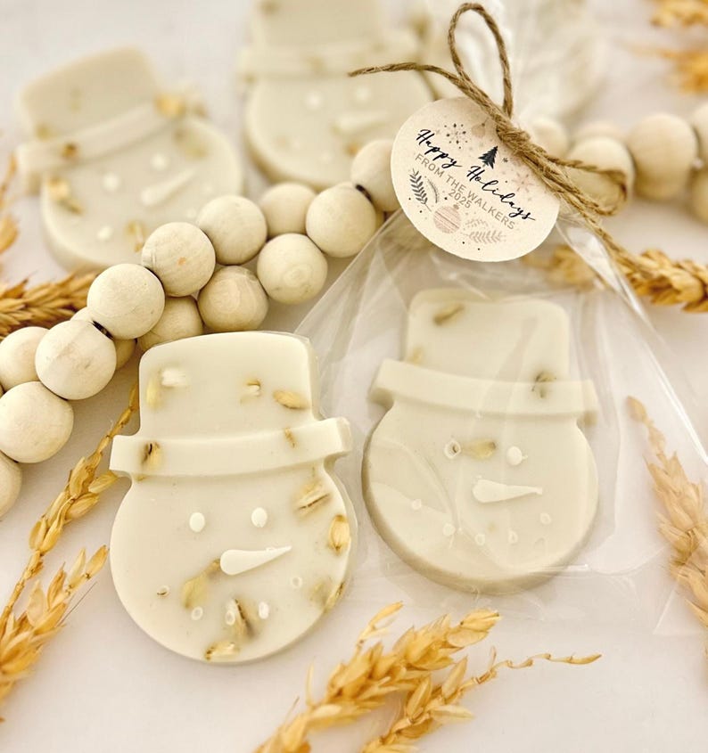 Honey Oatmeal Snowman Soaps Bulk - Handmade Christmas Gifts, Coworkers ...