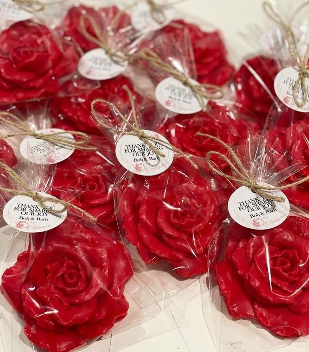 Red Rose Soap Favors -- Bridal Shower Favors, Baby Shower Decorations ...