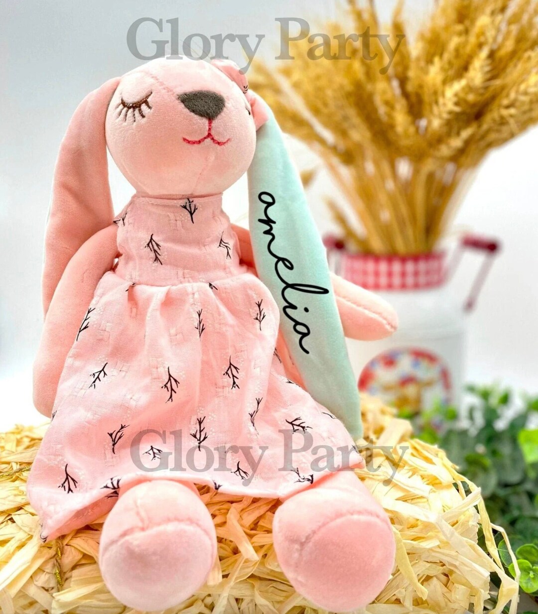 Personalized Stuffed Bunny Baby Girl Gift Newborn New Baby - Etsy