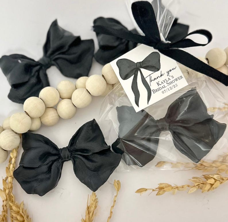 Black Bow Soap Party Favors - Bridal Shower Baby, She's Tying Knot ...