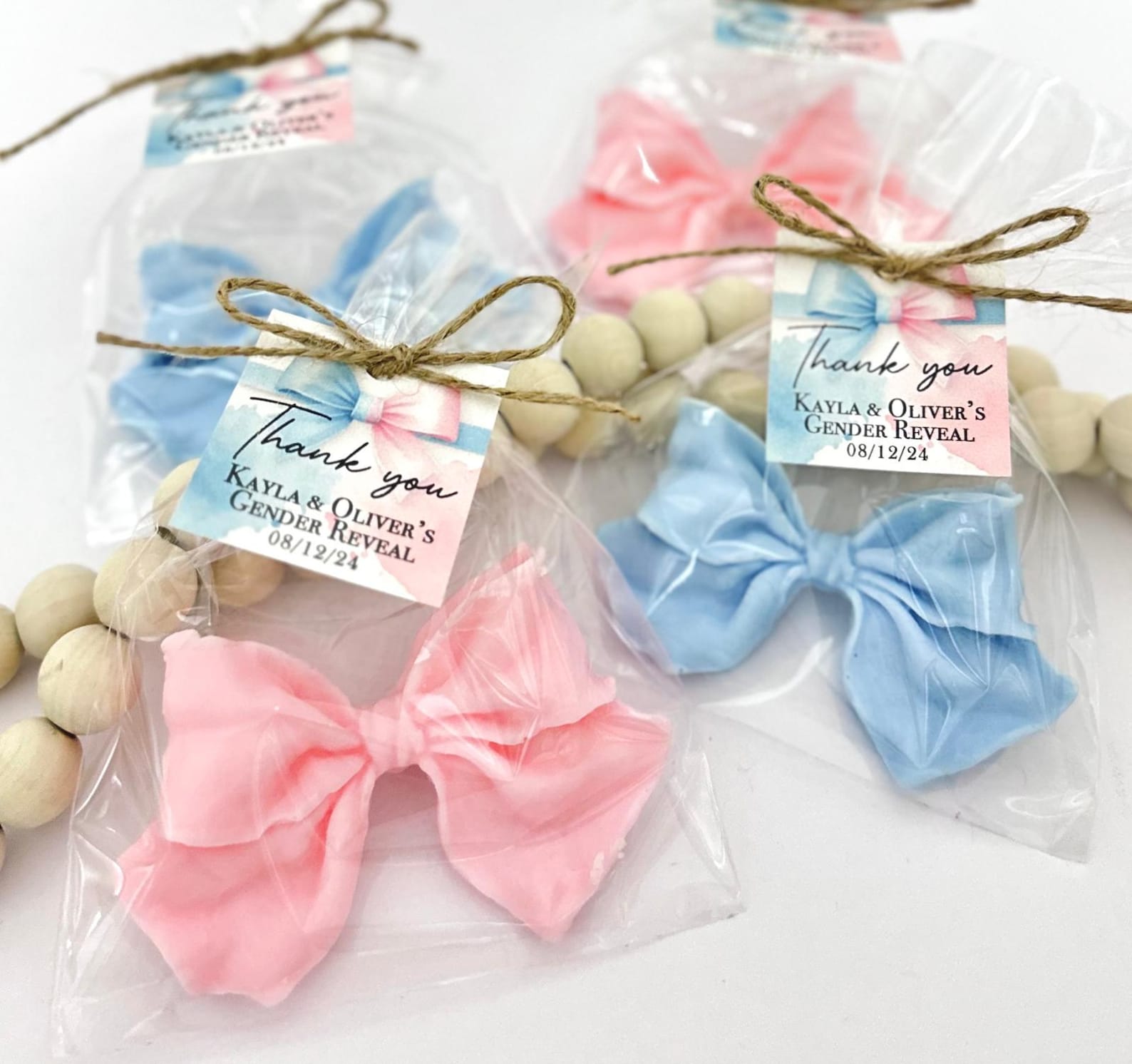 Gender Reveal Bow Soap Favors - He or She Baby Shower Gifts, Thank You ...