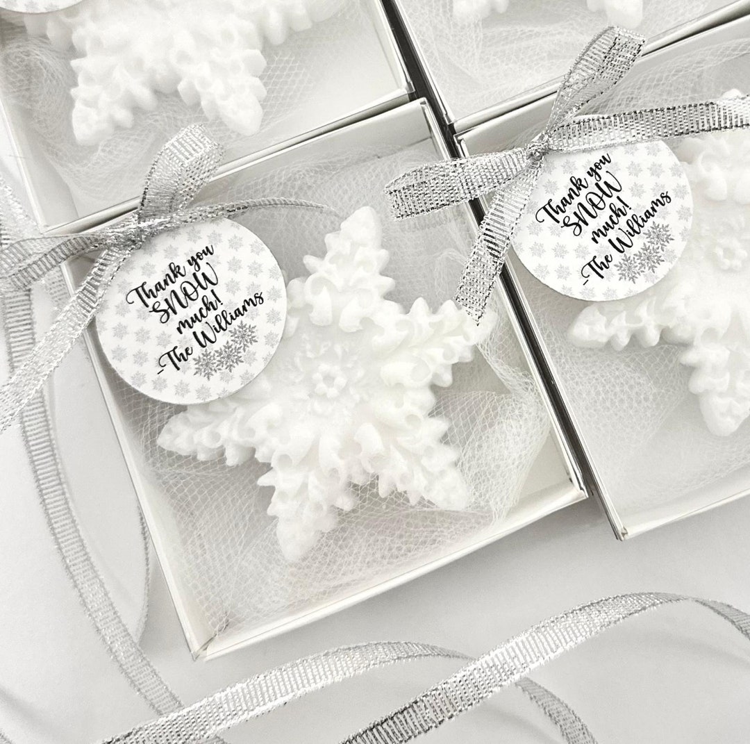 Snowflake Soaps in Gift Boxes - Winter Christmas Holiday Party Favors ...