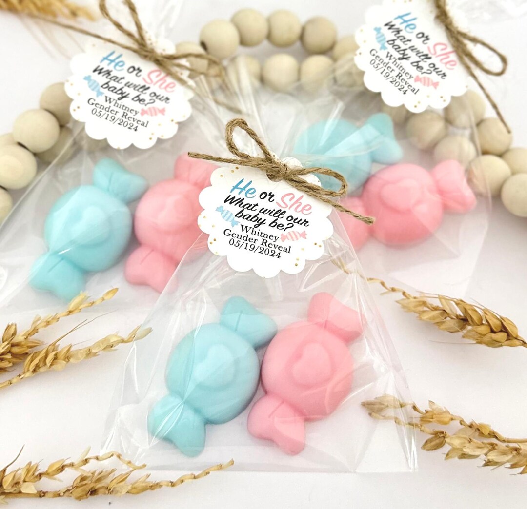 Gender Reveal Soap Favors - He She Neutral Baby Shower, Bulk Guest Gift ...