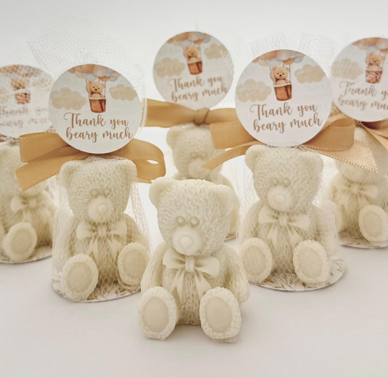 Mini Scented Teddy Bear Soaps - Baby Shower Party Favors, Can Bearly ...