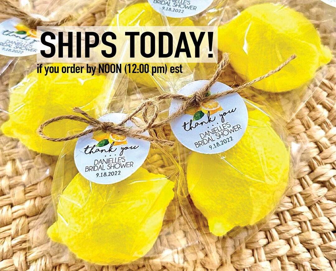 Big Lemon Soap Favors - Lemon Bridal Shower Baby Shower Decor Boy Girl ...