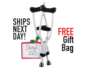 Broken Leg Ornament, Crutches Ornament, Cast Ornament, Christmas ...