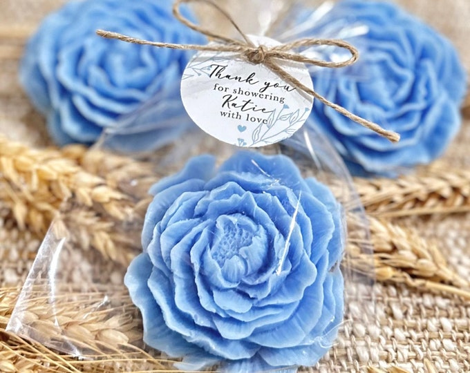 Elegant Blue Peony Soaps - Bridal Shower Party Favors, Baby Boy Decor ...