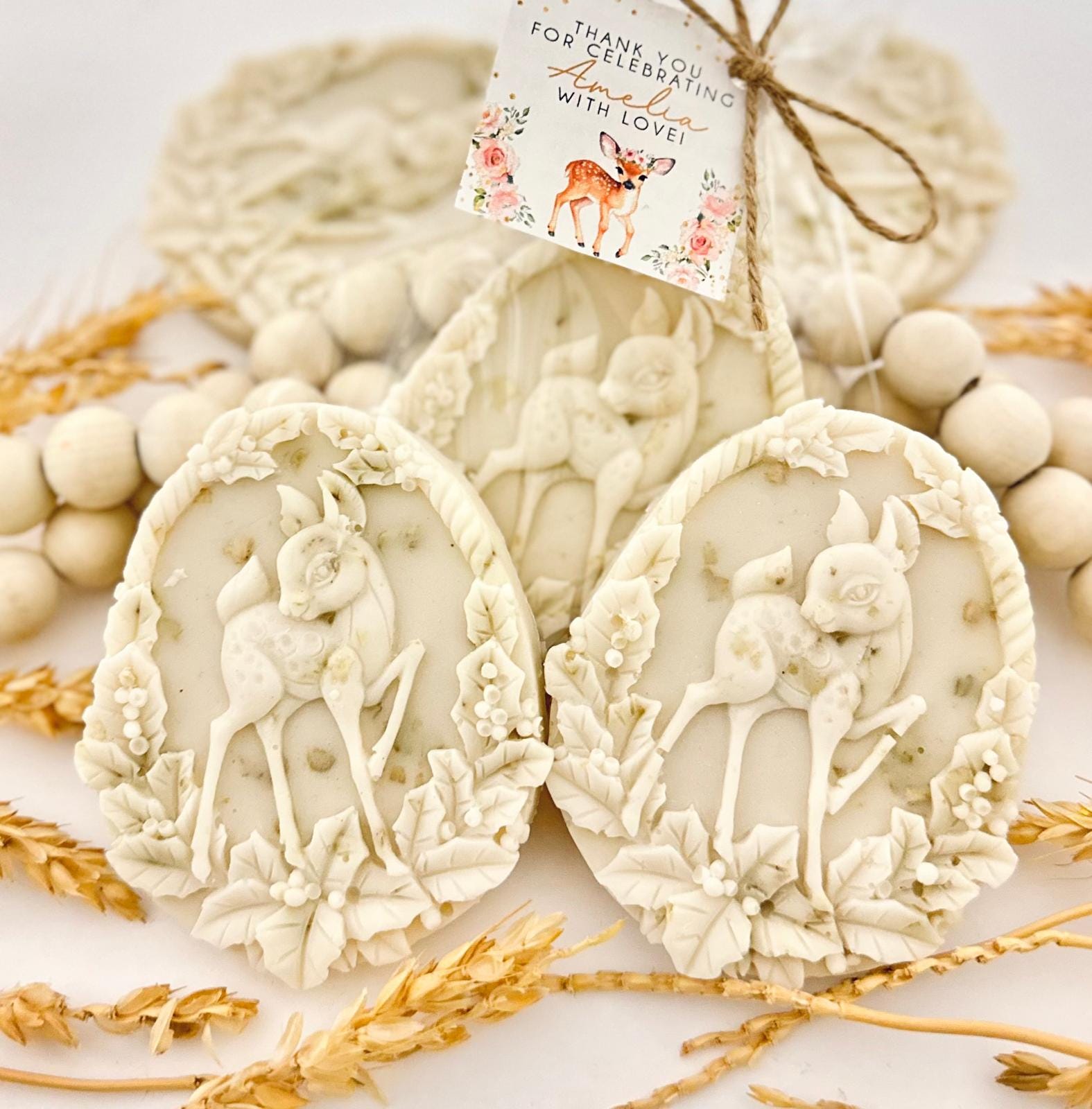 Elegant Deer Soap Favors - Woodland Baby Shower Party, Girl Almost Here ...