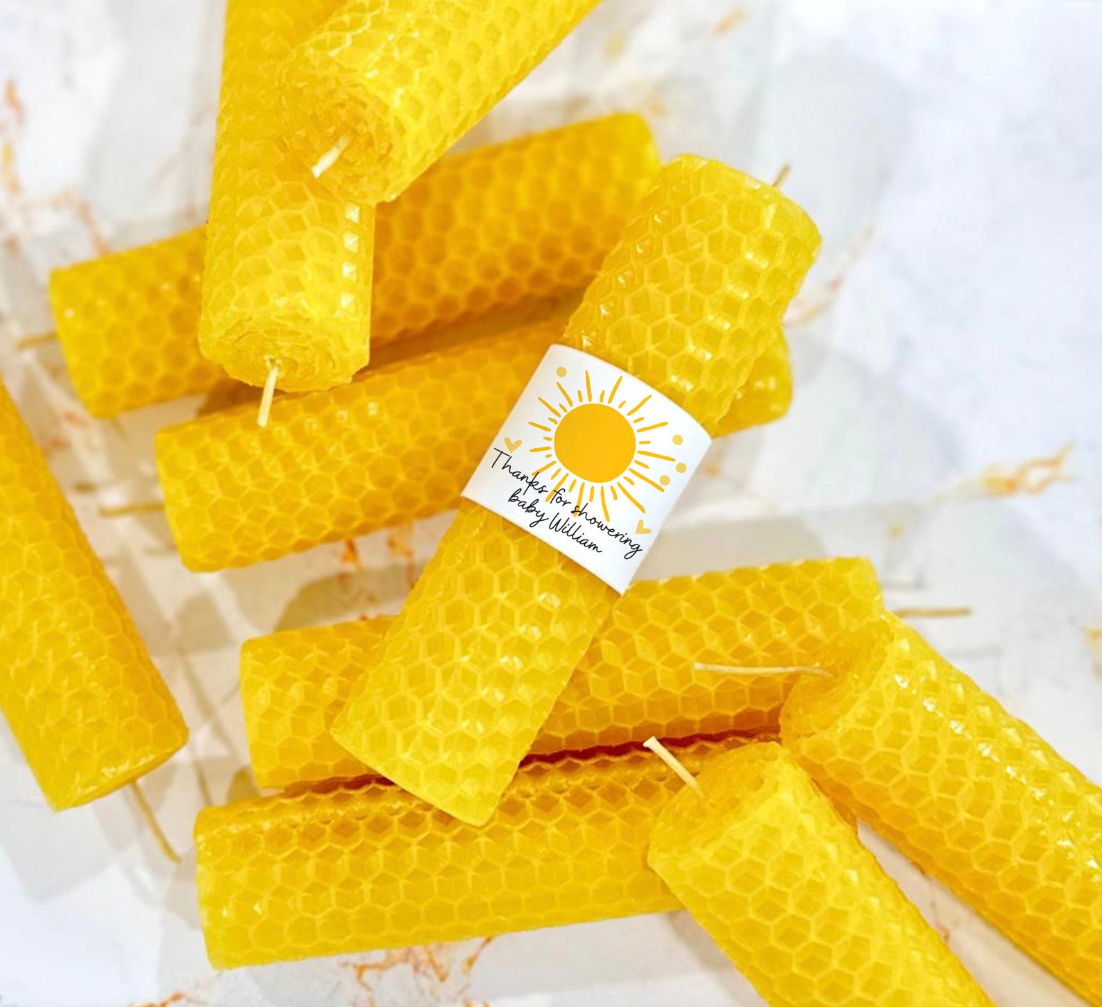 Sunshine Candle Favors - Here Comes the Son Sun Baby Shower Decorations ...