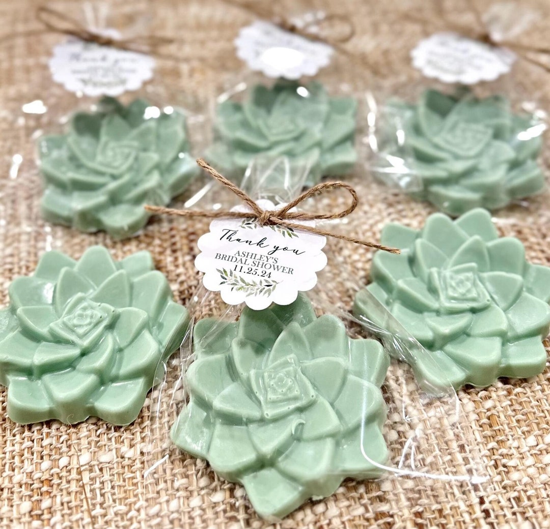 Sage Green Succulent Soaps - Baby Shower Bridal Wedding Bulk Favors ...