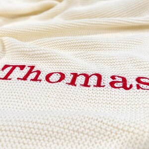 Knit Baby Blanket With Name - Embroidered Baby Girl Gift Personalized ...