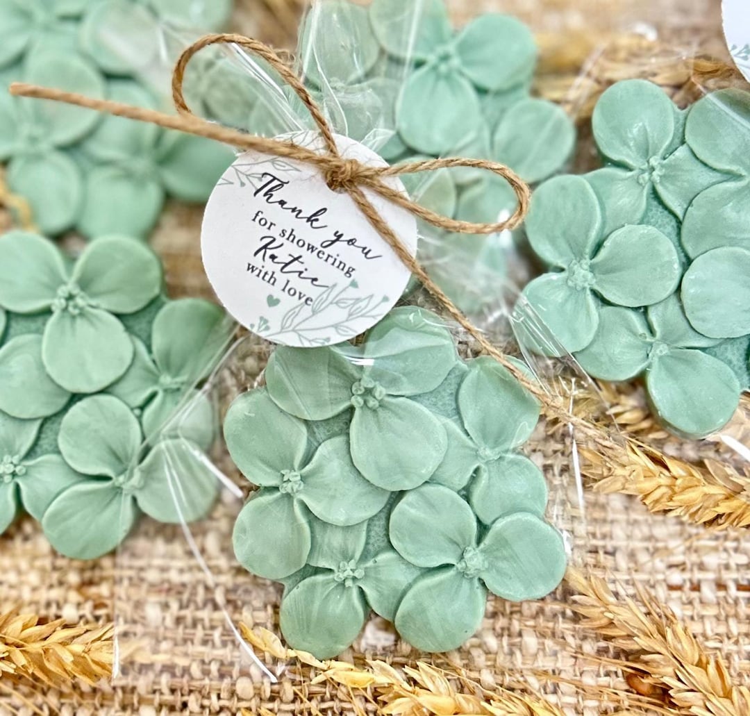 Sage Green Flower Soap Favors - Wedding Hydrangea Bridal Shower Simple ...