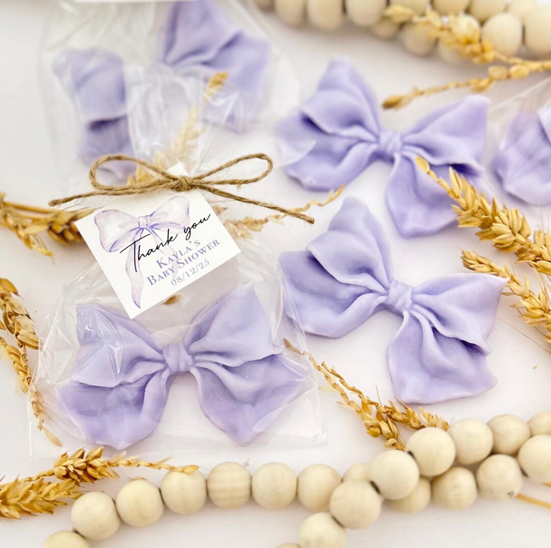 Lavender Bow Shaped Soap Favors - Handmade Party Favors, Baby Shower ...