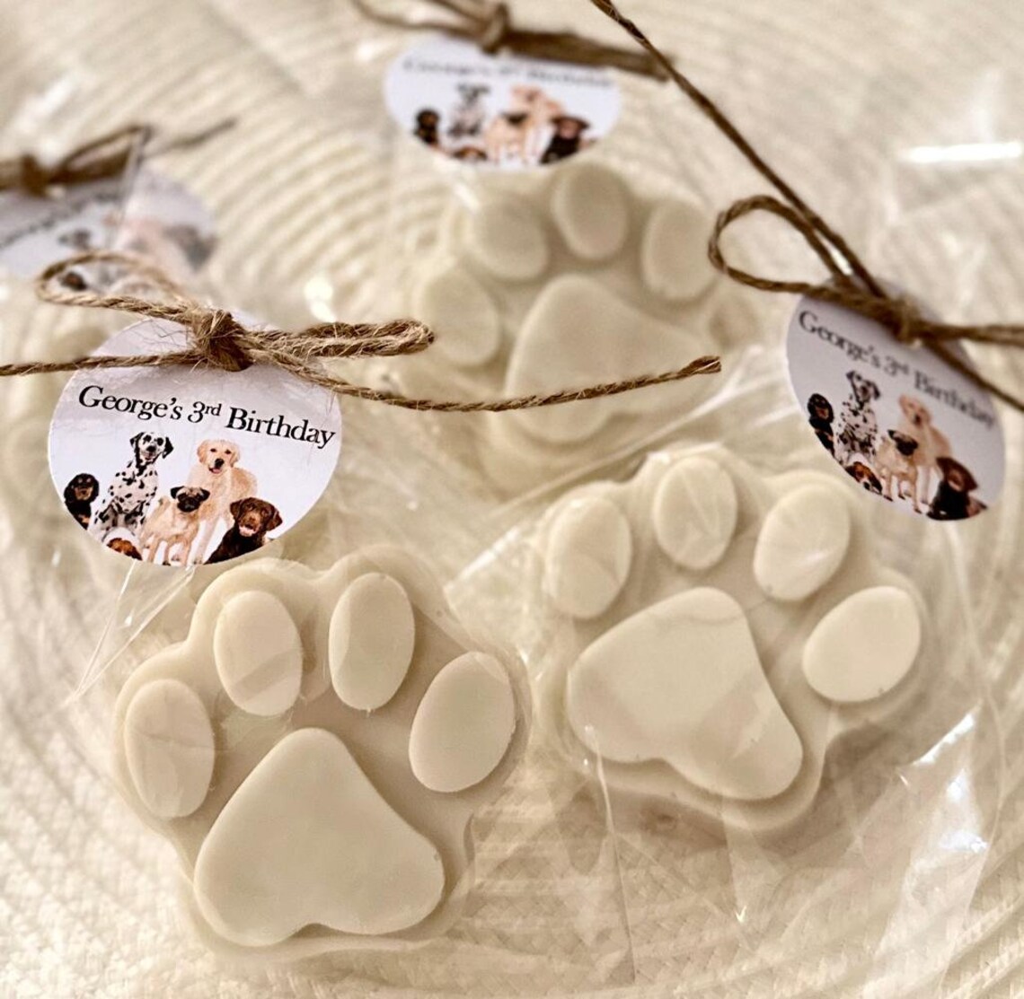 Dog Paw Soap Favors - Dog Party Favors, Dog Themed Birthday Baby Shower ...