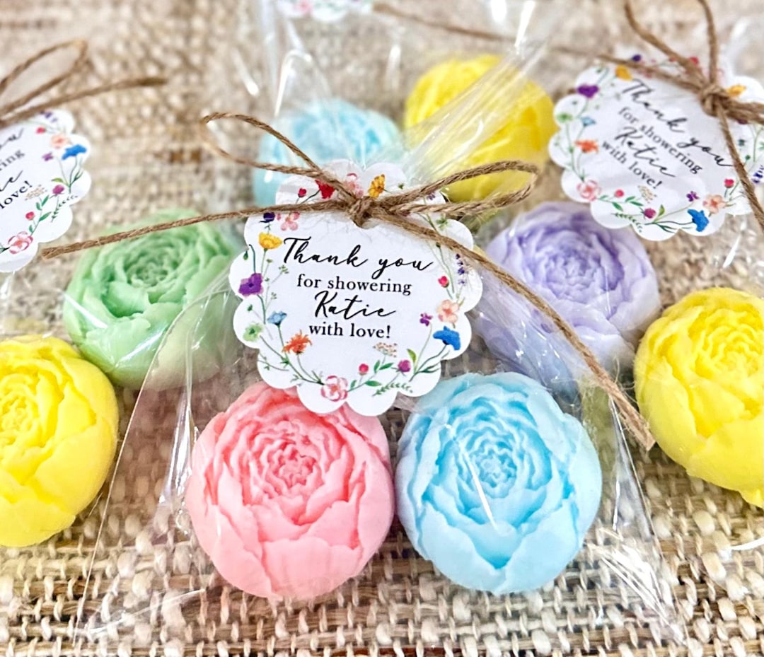 Spring Flowers Soap Favors - Scented Mini Peony Soaps - 2 Soaps in 1 ...