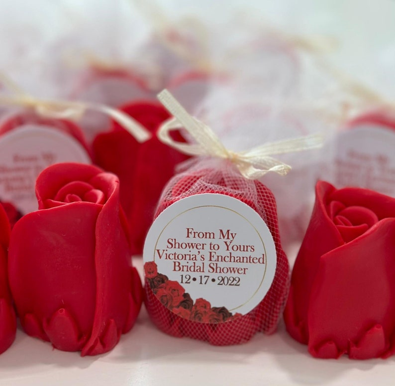 12 RED ROSE SOAPS Bridal Shower Gift Bridal Shower Favors - Etsy