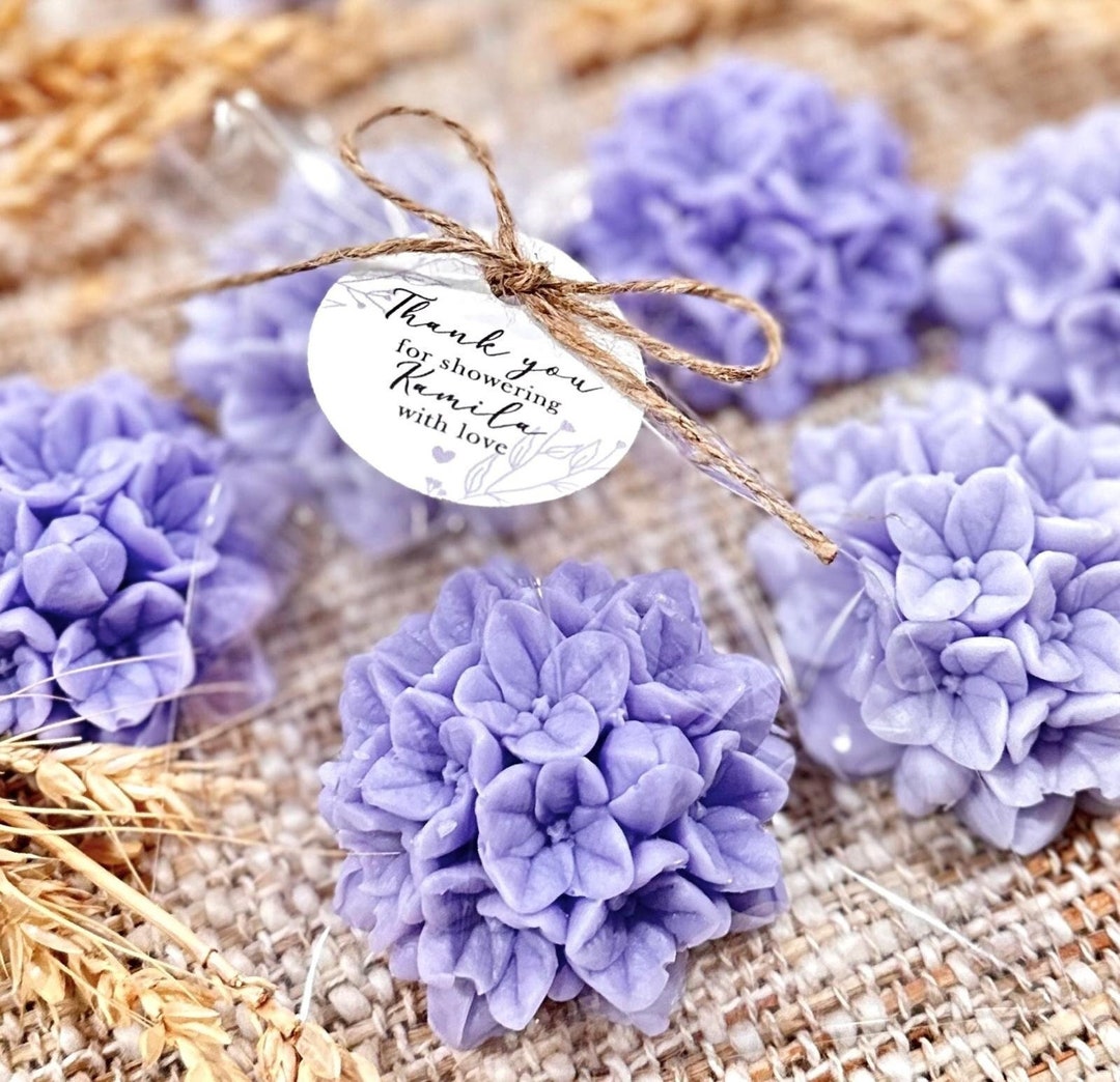 Hydrangea Soap Favors - Baby Shower Girl Gifts, Bridal Purple I Do Bride Crew Wedding Flower ...