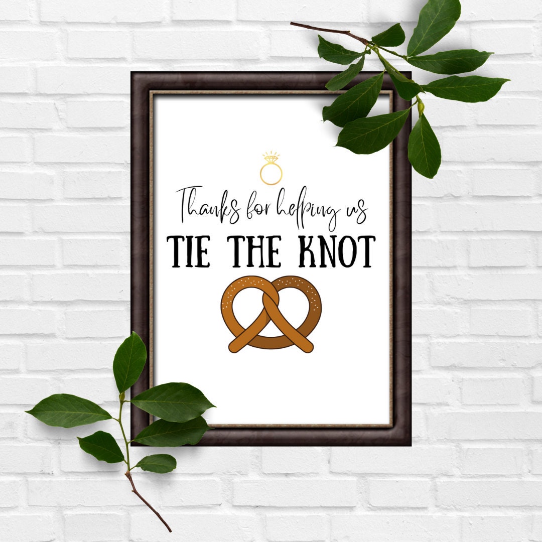 Tie the Knot Pretzel Bar Wedding Sign - Etsy