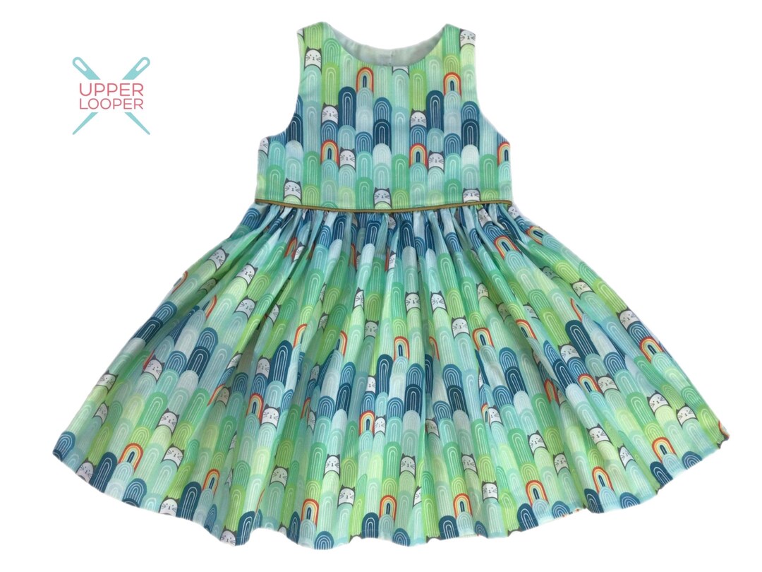 Girls Cat Print Dress Little Girls Summer Dress Lover Dress Toddler ...