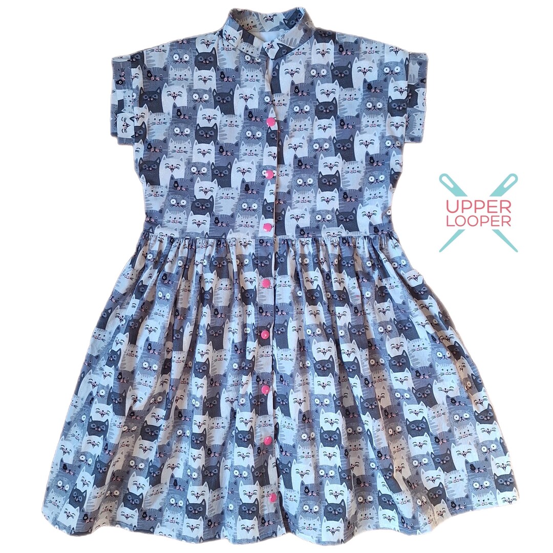 Girls Cat Dress Dress With Cats Cat Lover Dress Toddler Cat Dress Girls ...