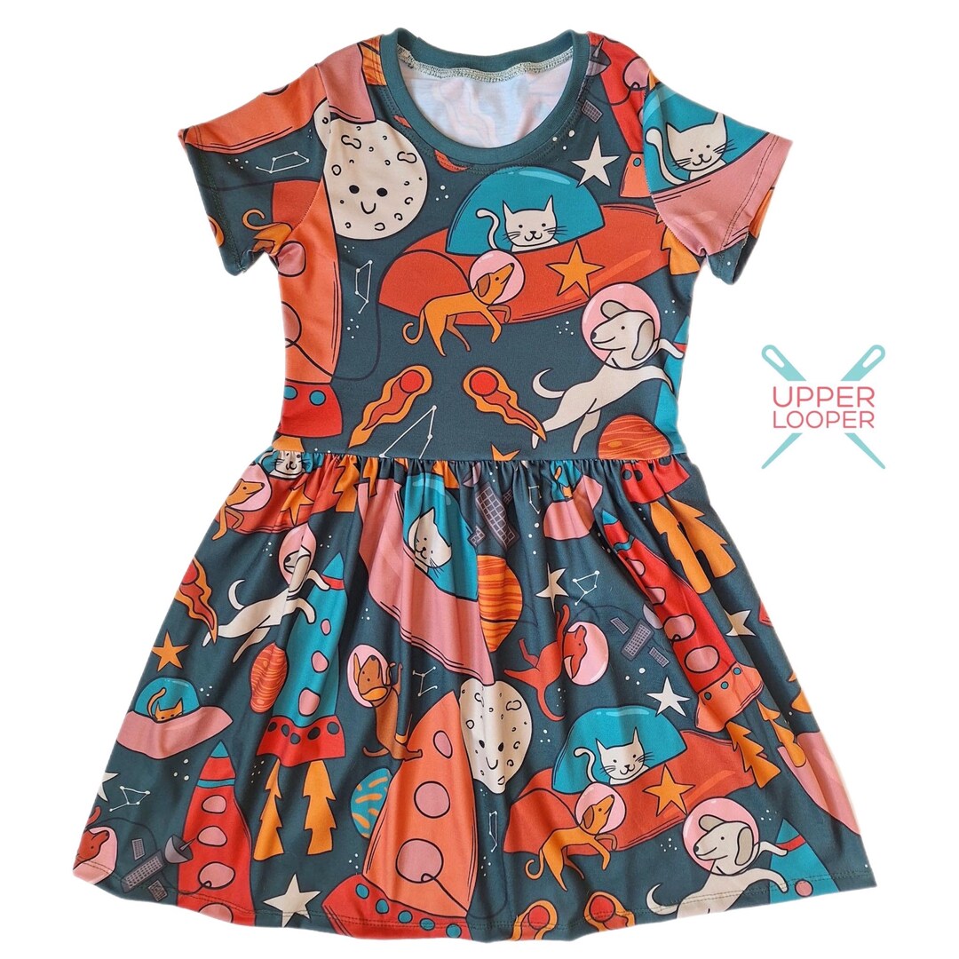Girls Space Dress Space Animals Dress Space Birthday Party Outfit ...