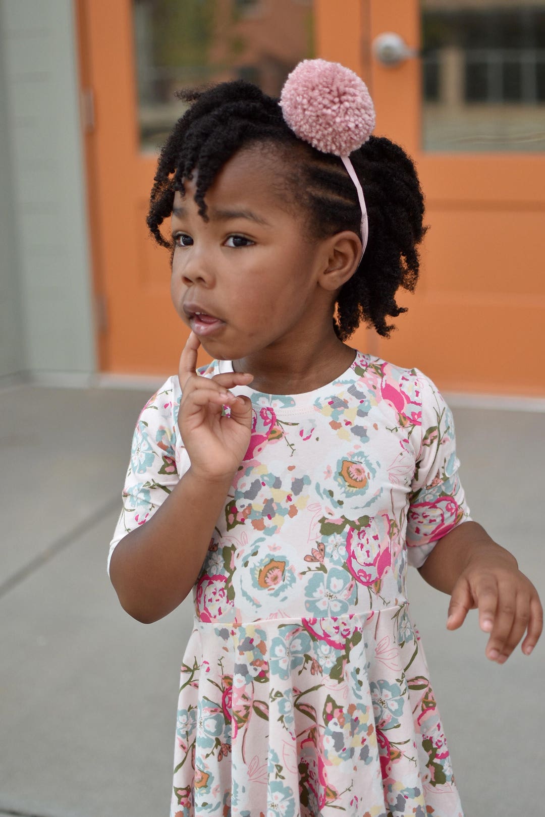 Girls Pink Floral Twirl Dress Spring Clothes Little Girls Spring Floral ...