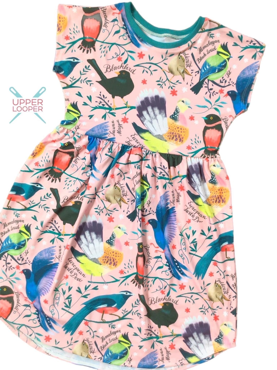Girls Birdwatching Dress: Pink Bird Print Hi-lo Hem - Etsy