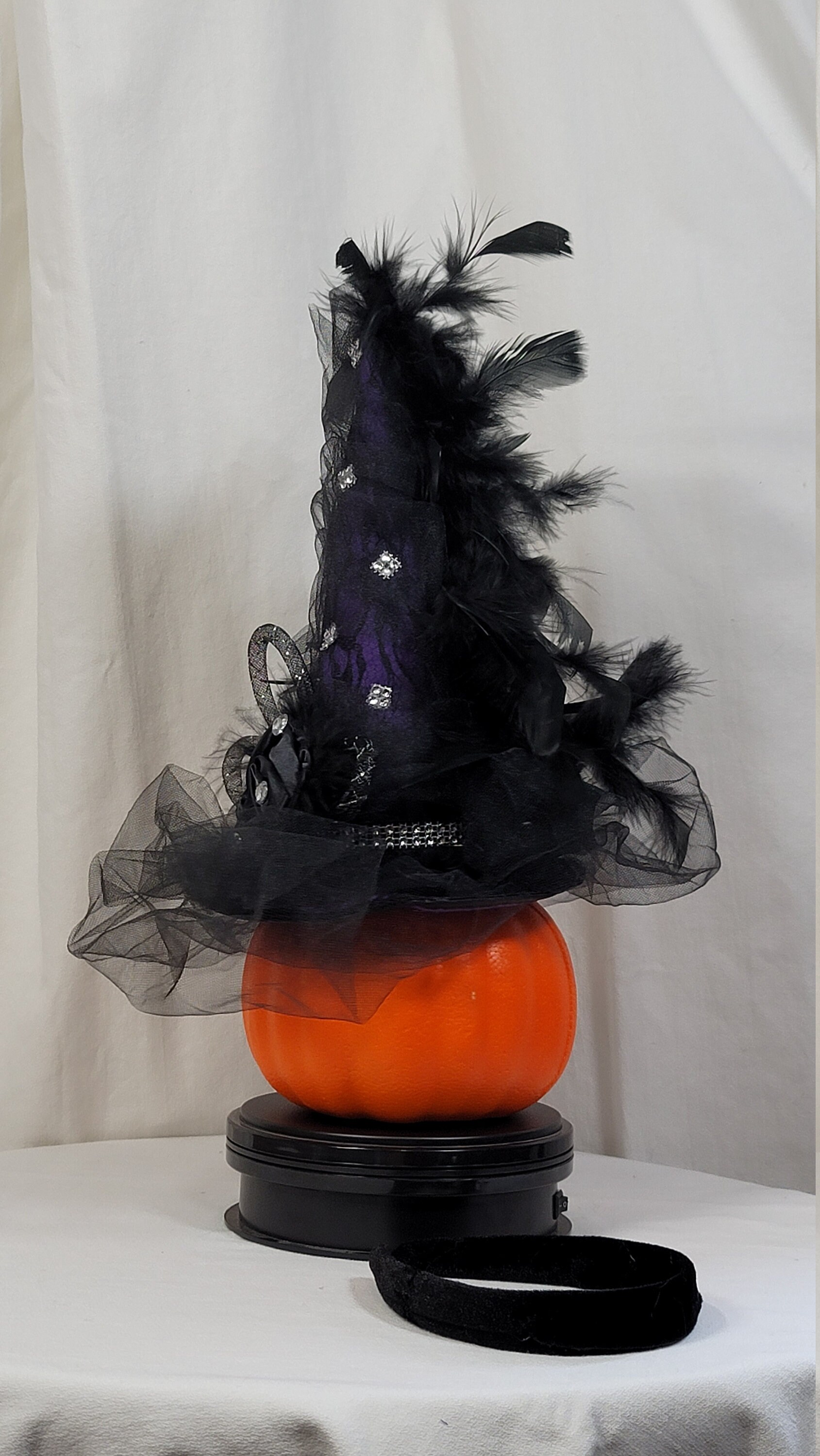 Fancy Witch Hat Fascinator Purple Hat W/ Black Feathers - Etsy