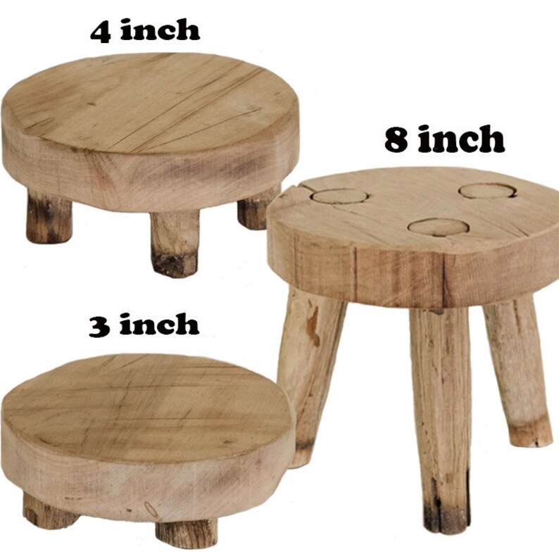 Wood Round Pedestal Display Wood Stands and Plant Stand - Etsy