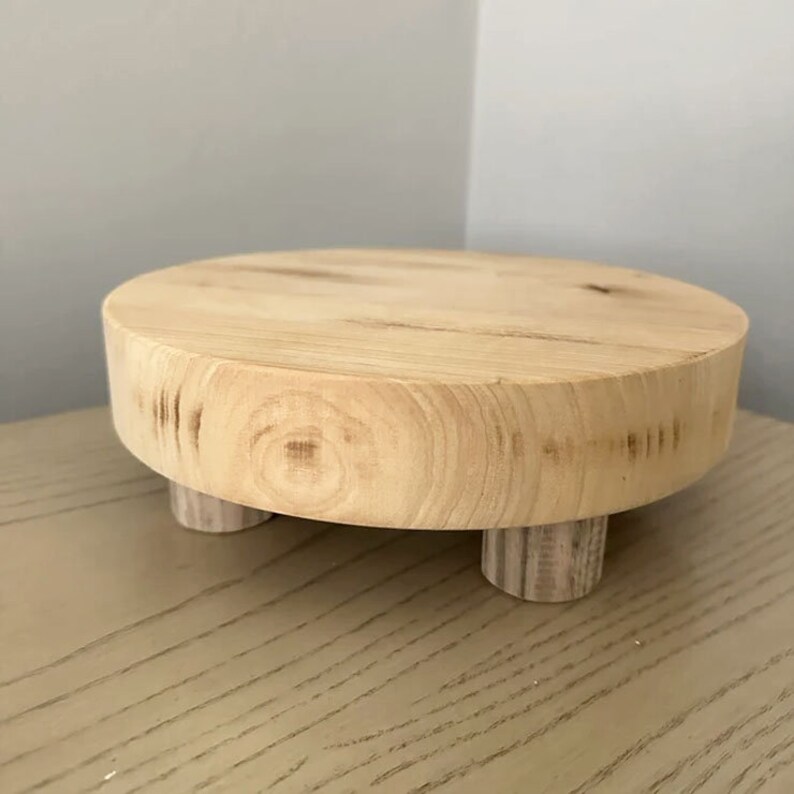 Wood Round Pedestal Display Wood Stands and Plant Stand - Etsy