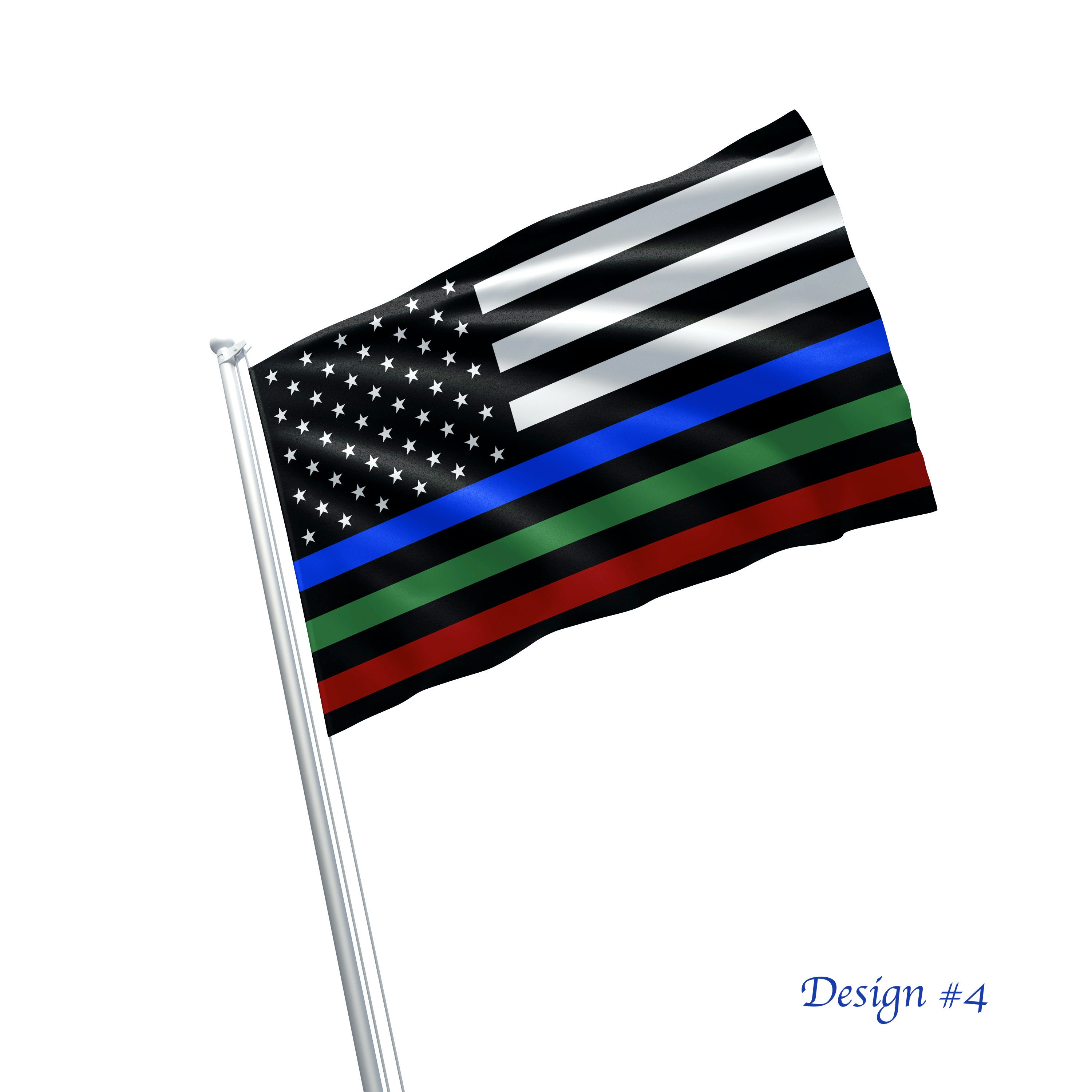 Thin Blue Red Green Line Honoring Police / Law Enforcement Officers ...
