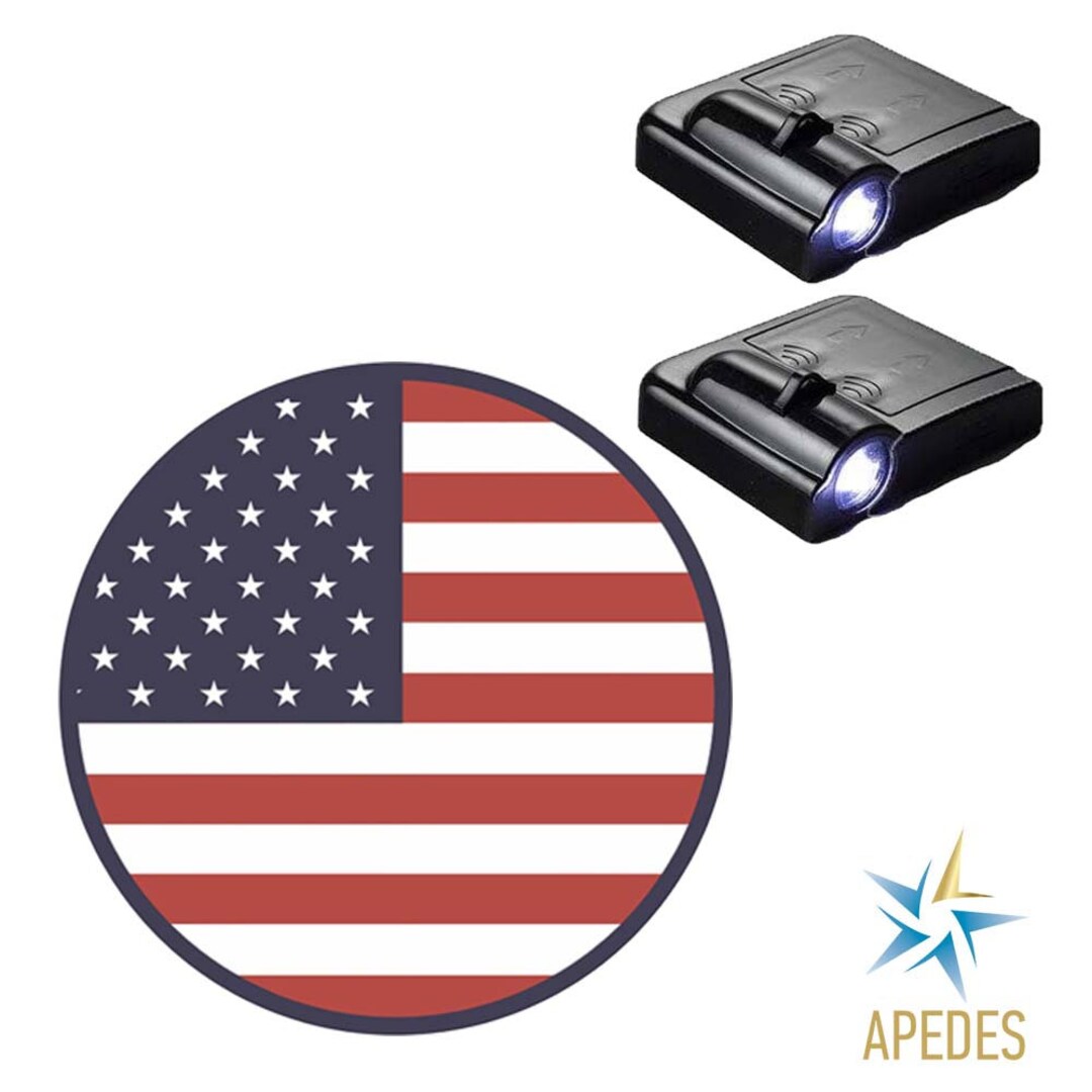 USA Flag United States of America Car Door LED Projector Light (set of ...
