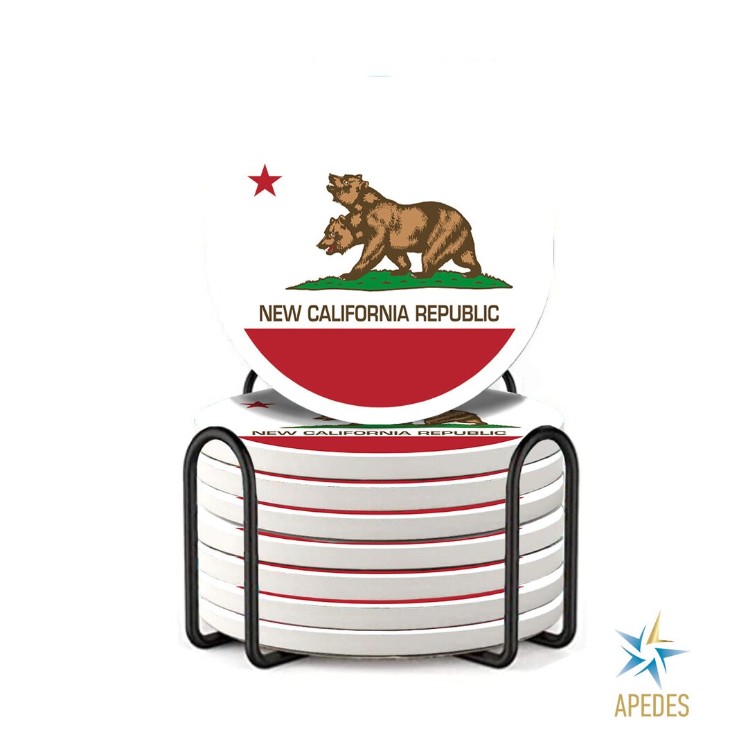 New California Republic Coasters for Drinks With Holder (set of 8 ...
