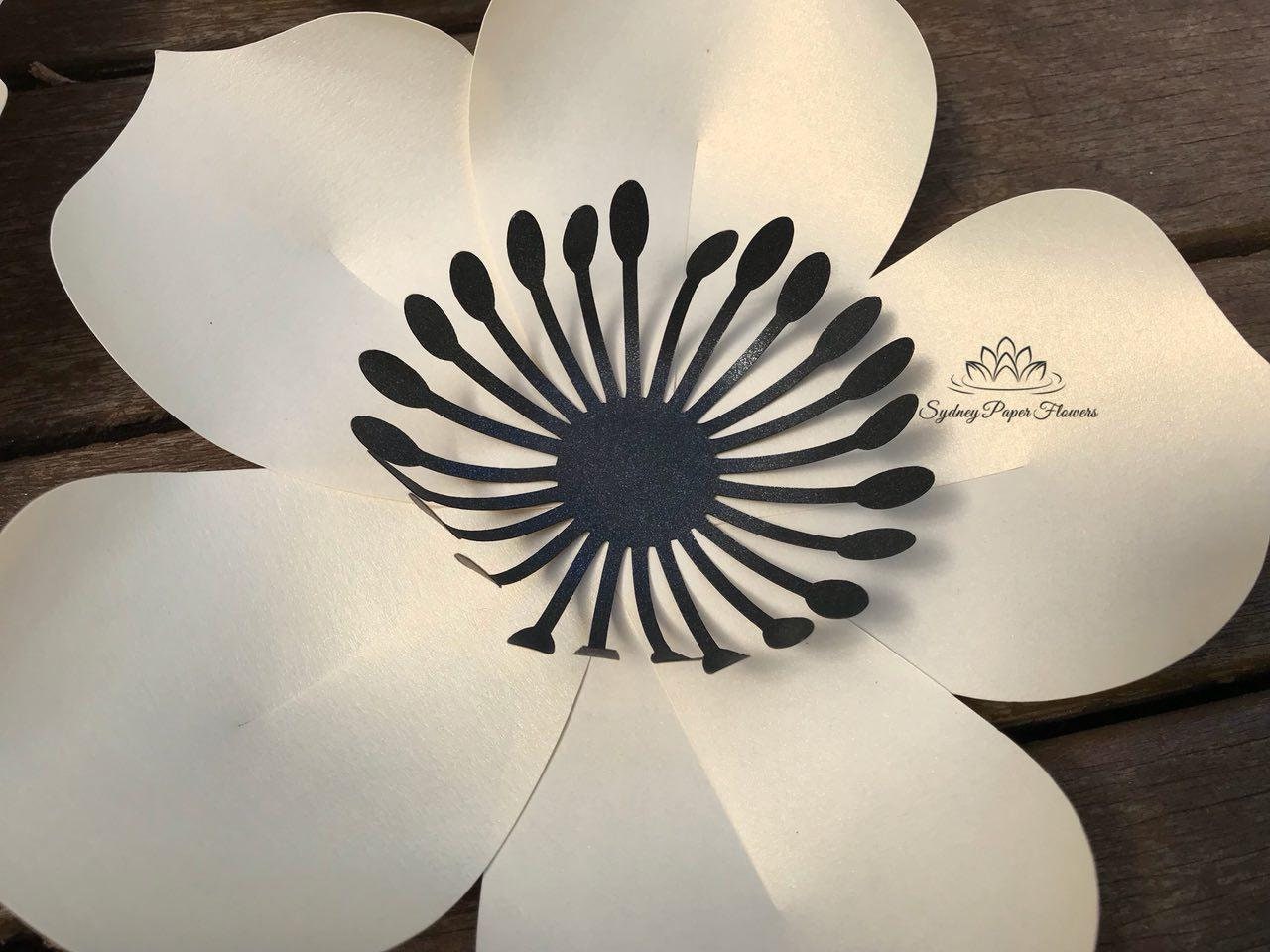 5 Paper Flower centre Templates set2 video tutorial/svg pdf | Etsy