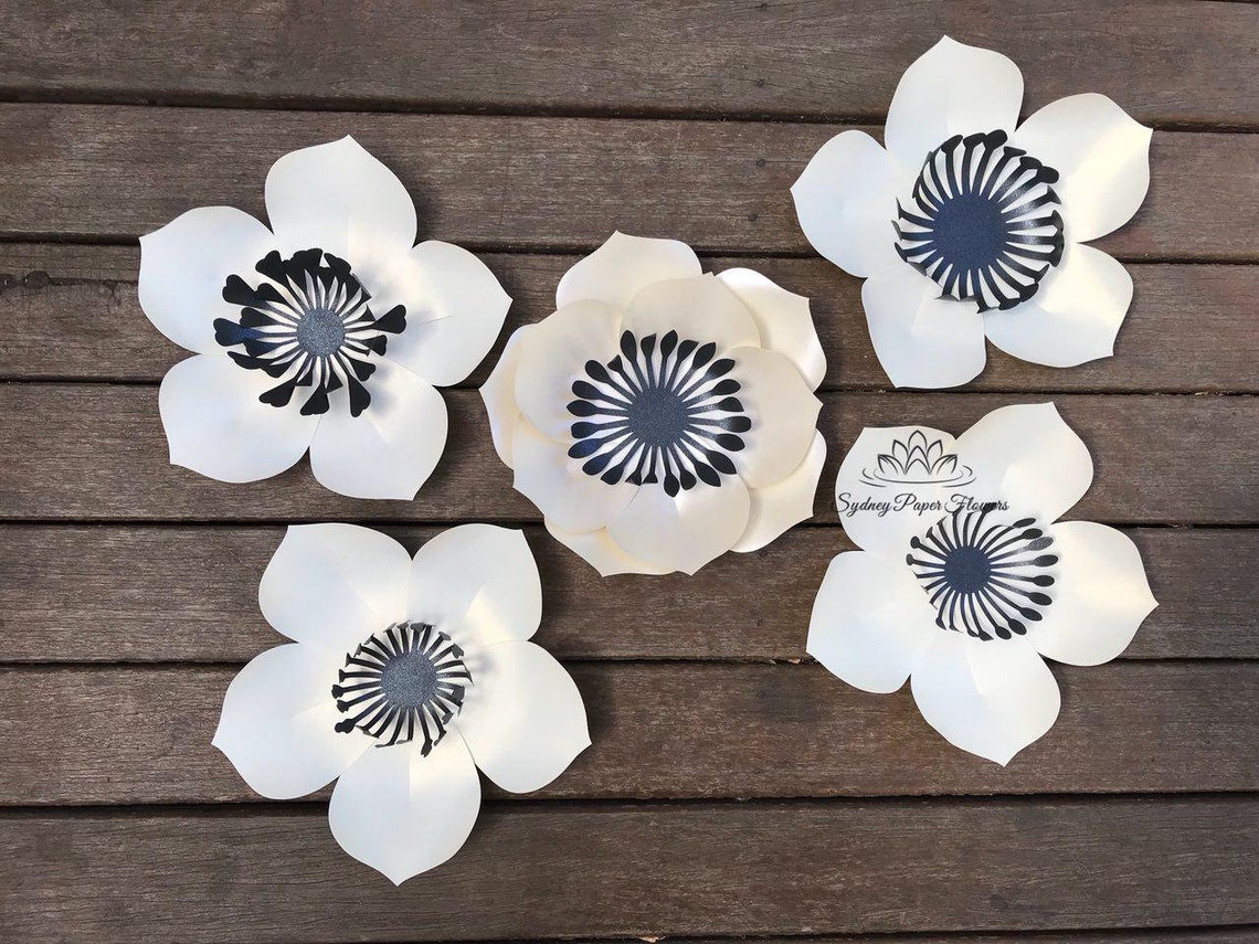 5 Paper Flower Centre Templates set2 Video Tutorial/svg Pdf | Etsy