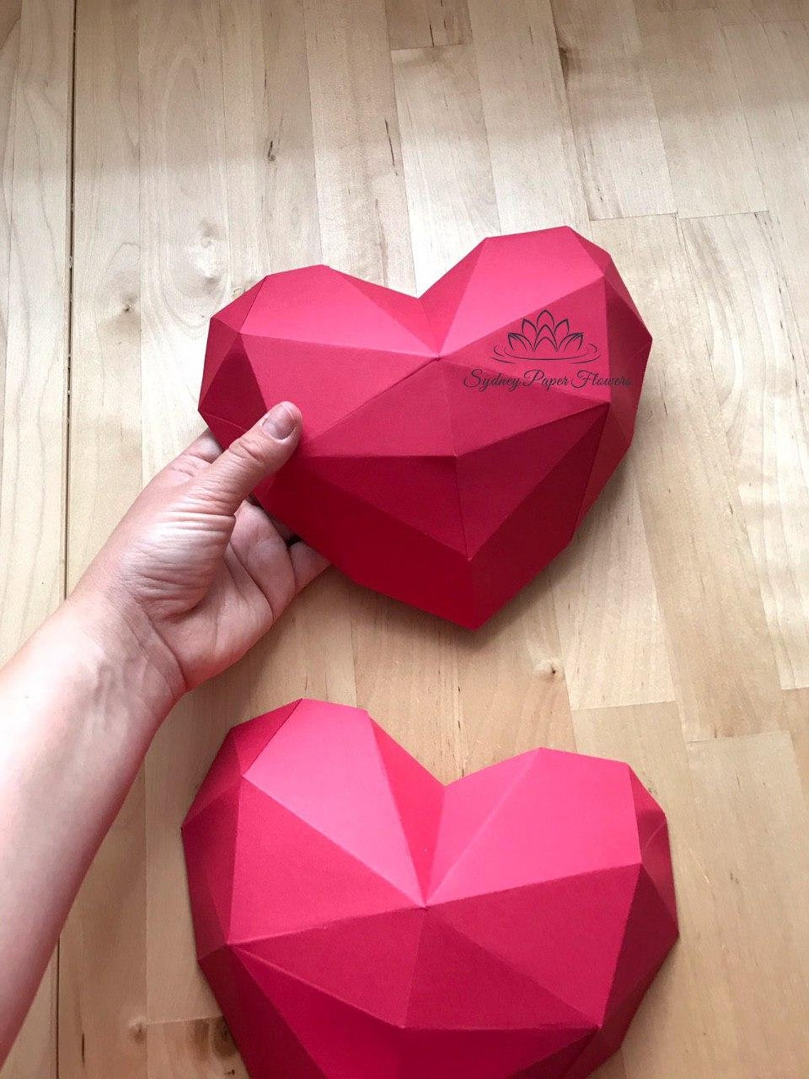 3D Paper Heart PDF Svg Studio Templates & VIDEO Tutorial / - Etsy