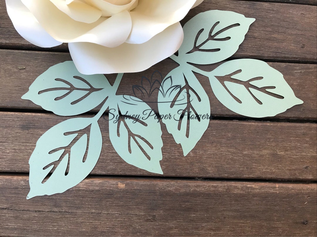 ROSE Paper Flower LEAF Template Pdf Svg Pattern/paper Flower Leaf ...