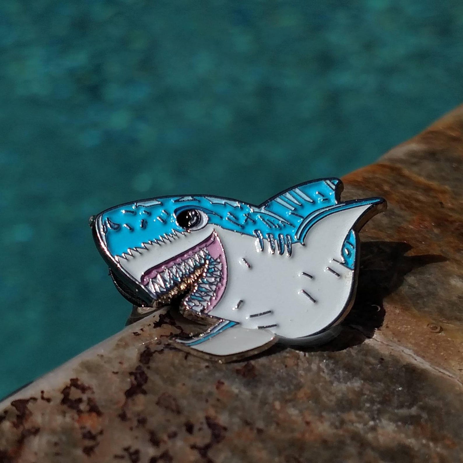 Jaws Happy Shark Shark Enamel Pin Soft Enamel Pin Jaws | Etsy