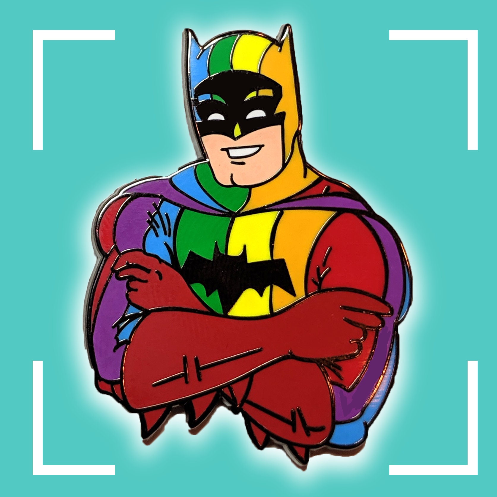 Rainbow Batman Pin | LGBTQ Pride Hard Enamel Pin Gay Rights Comic Book ...