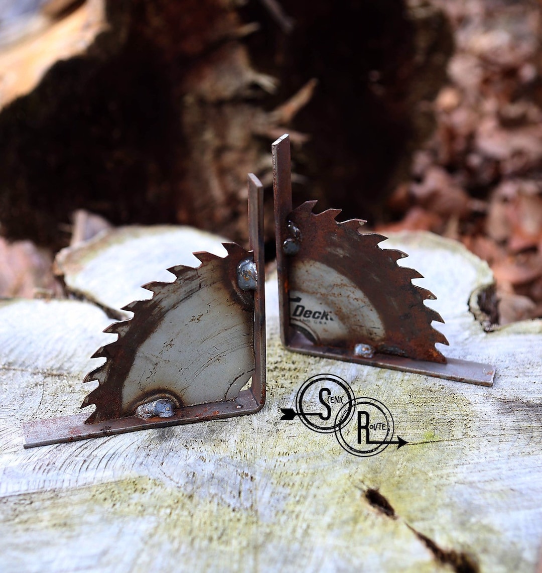Repurposed Saw Blade Shelf Brackets, Rustic Man Cave Decor - Etsy